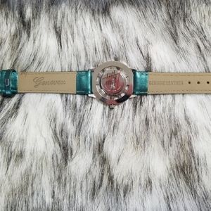 Genevex | Accessories | Genevex Womens Quartz Watch Green Leather ...